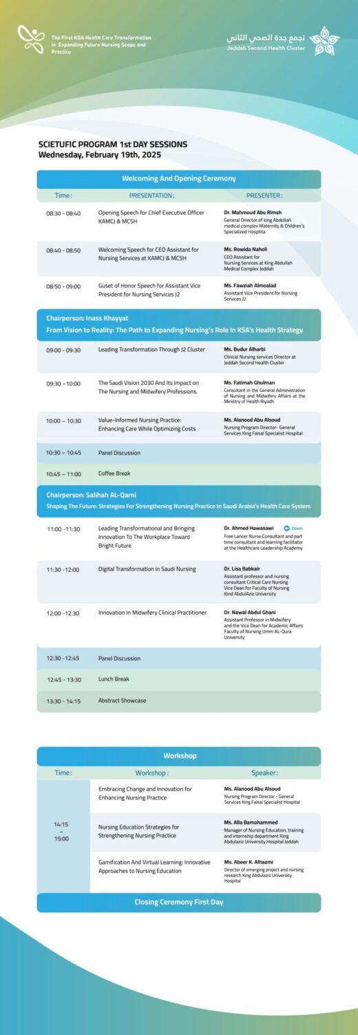 Scientific Program – The First Nursing Transformation Conference